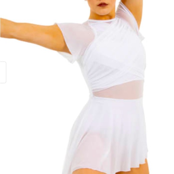 Dresses | Weissman Flutter Sleeve Skirted Leotard | Poshmark